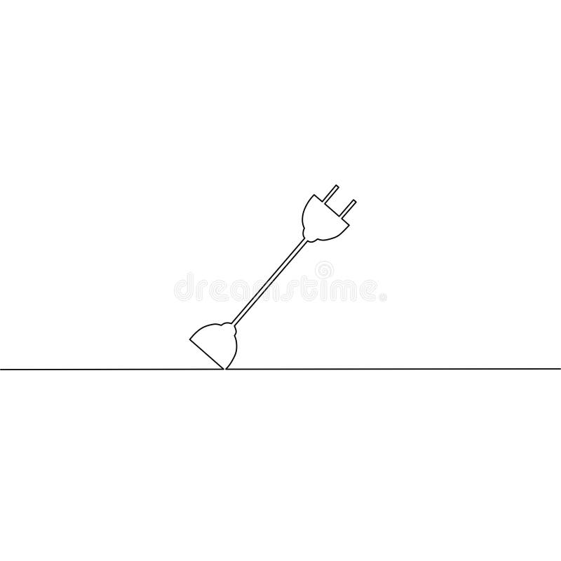 Illustration One Line Drawing of Plug Stock Vector - Illustration of ...