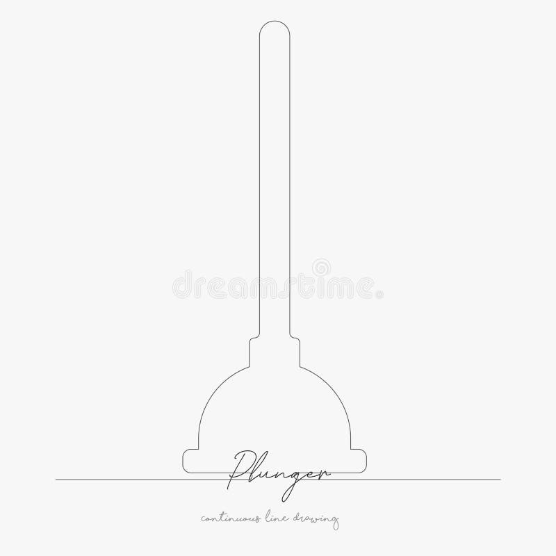 Continuous Line Drawing. Plunger. Simple Vector Illustration. Plunger ...