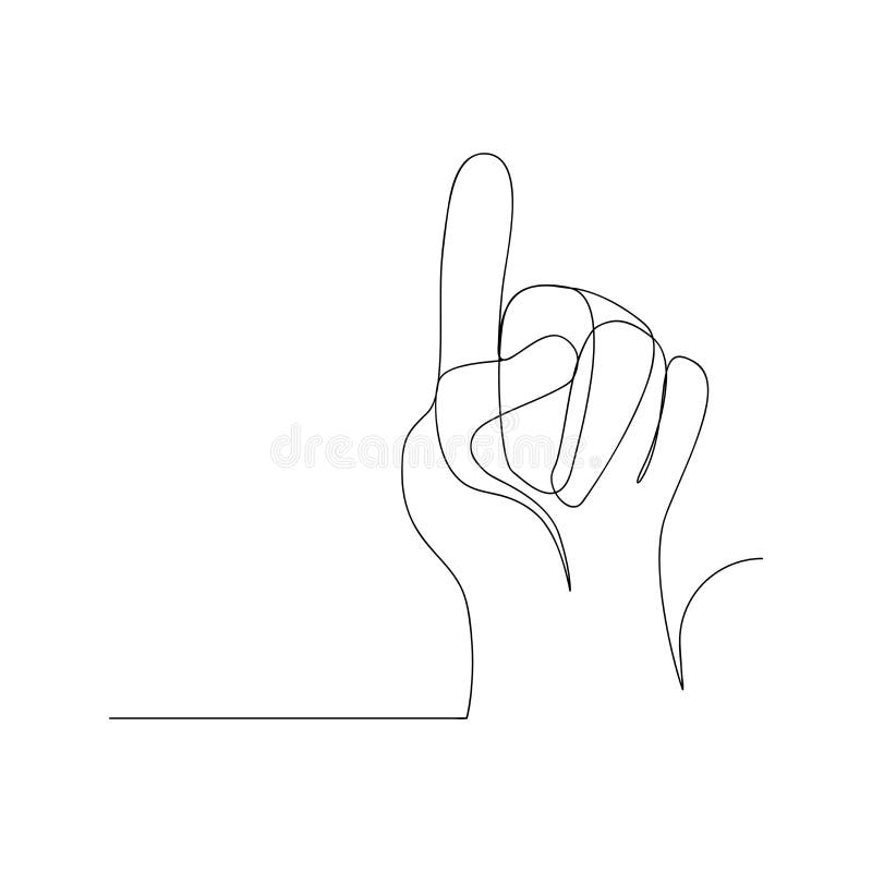 Continuous Line Drawing of Pointing Finger. Isolated Sketch Drawing of ...