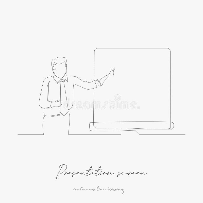 Continuous Line Drawing. Presentation Screen. Simple Vector ...