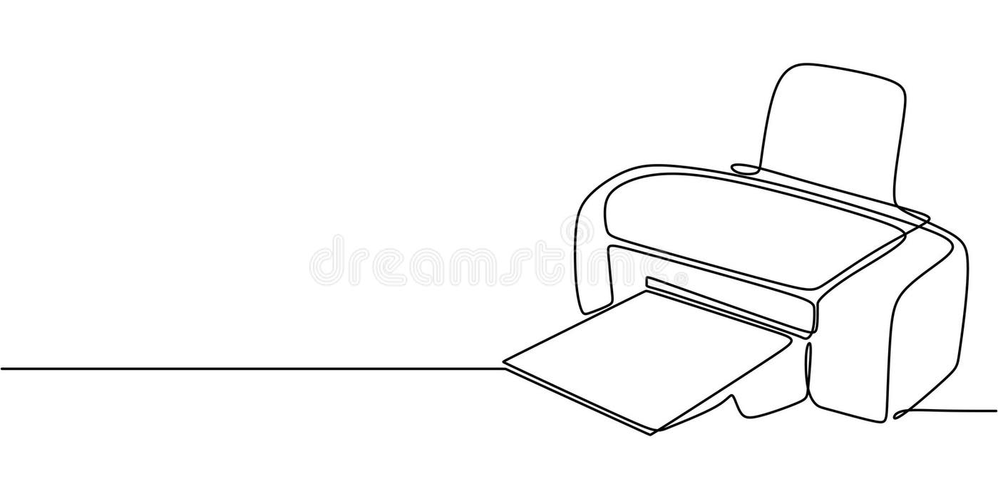 Printer Continuous Line Drawing Stock Illustrations – 32 Printer ...