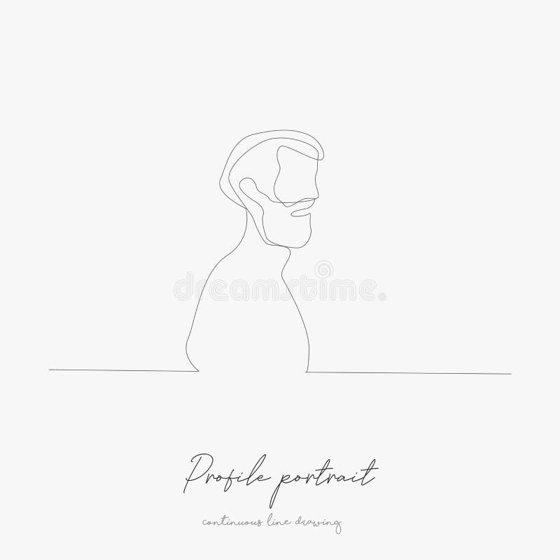 Continuous Line Drawing. Profile Portrait of Stylish Man. Simple Vector ...