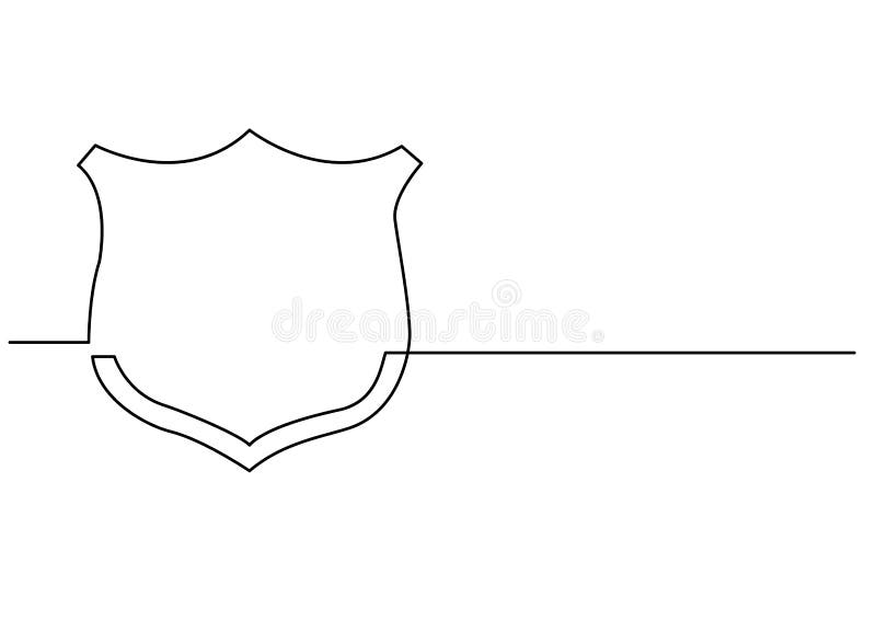 Continuous Line Drawing of Protective Shield Stock Vector ...