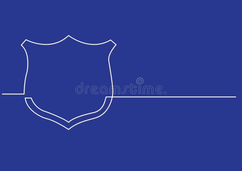 Continuous Line Drawing of Protective Shield Stock Vector ...