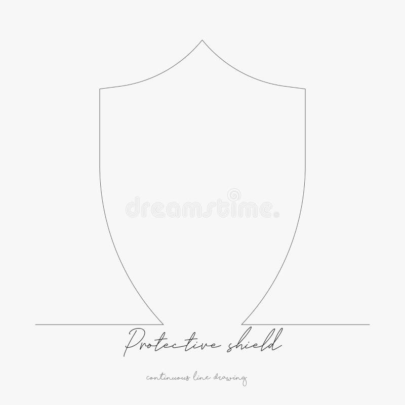 Continuous Line Drawing. Protective Shield. Simple Vector Illustration ...