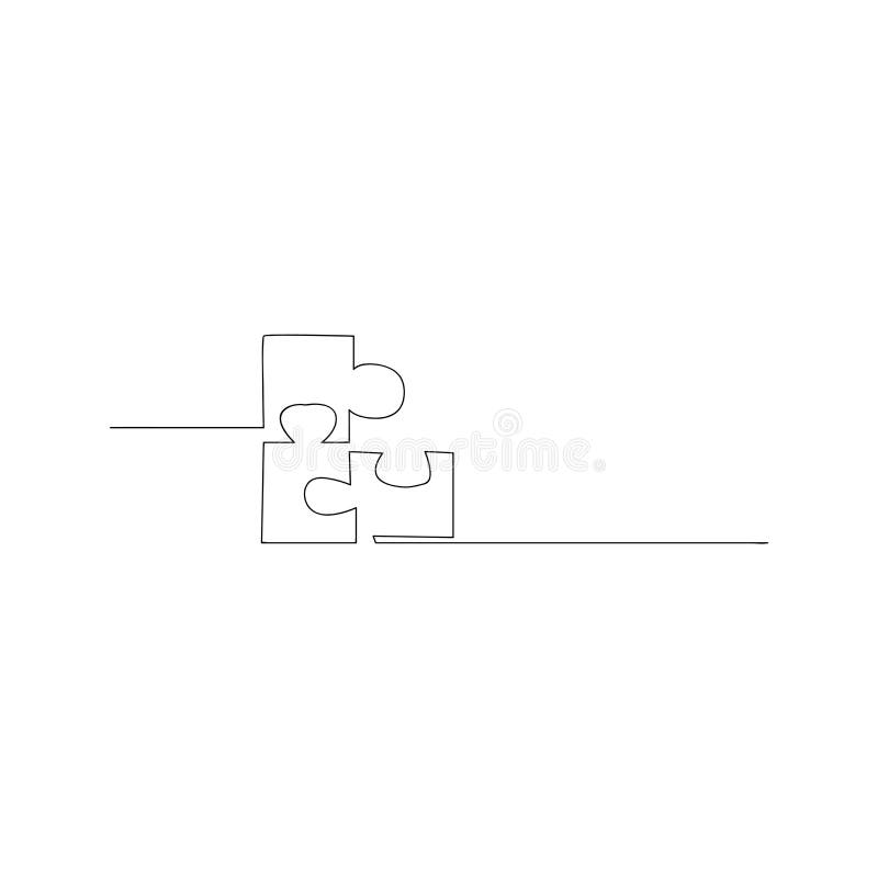 Continuous Line Drawing Puzzle Pieces Stock Illustrations – 125 ...