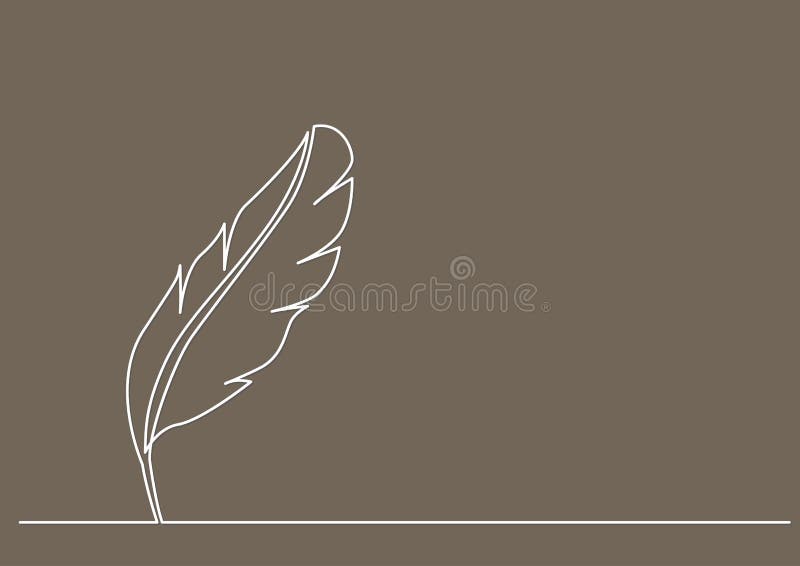 Continuous Line Drawing of Quill Stock Vector - Illustration of icon ...