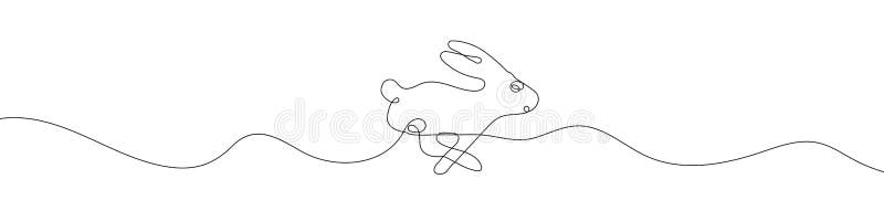 Continuous Line Drawing of Rabbit. Line Art of Bunny. Vector ...