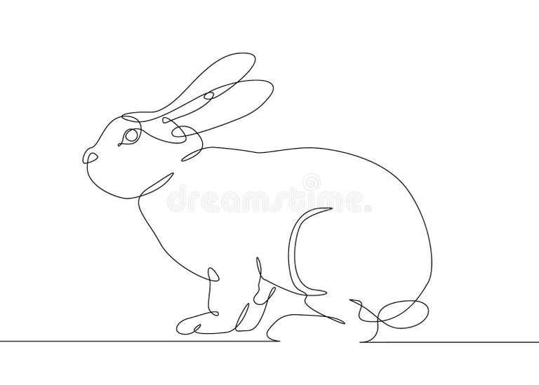 Rabbit Line Drawing Stock Illustrations – 18,681 Rabbit Line Drawing ...