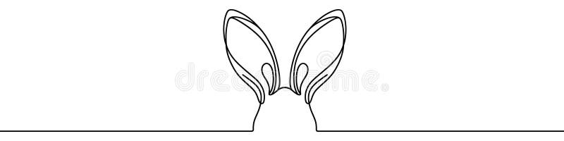 Continuous Line Drawing of a Rabbit Looking Up Stock Illustration ...