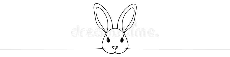Continuous Line Drawing of a Rabbit Looking Up Stock Vector ...