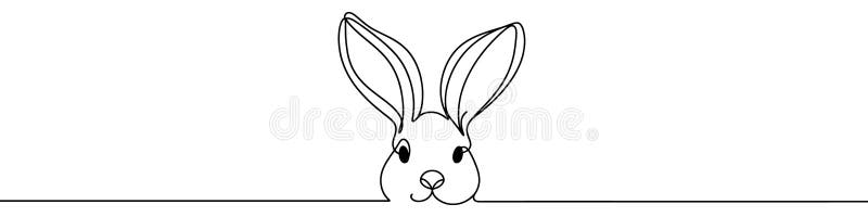 Continuous Line Drawing of a Rabbit Looking Up Stock Vector ...