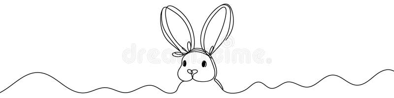 Continuous Line Drawing of a Rabbit Looking Up Stock Vector ...