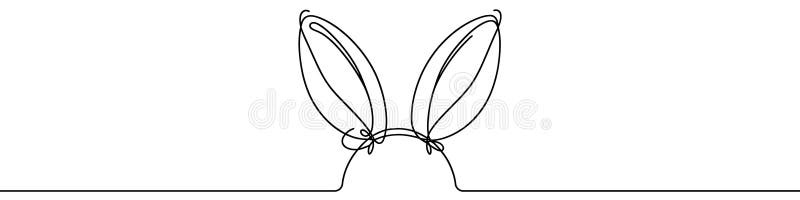 Continuous Line Drawing of a Rabbit Looking Up Stock Vector ...