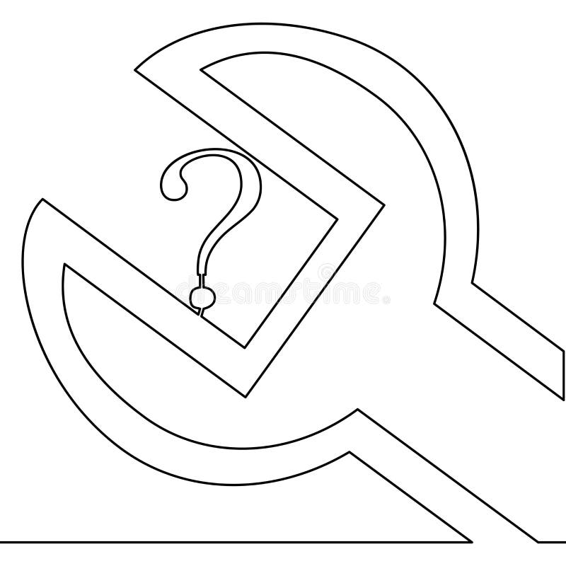 Continuous Line Drawing Repair Question Concept Stock Vector ...