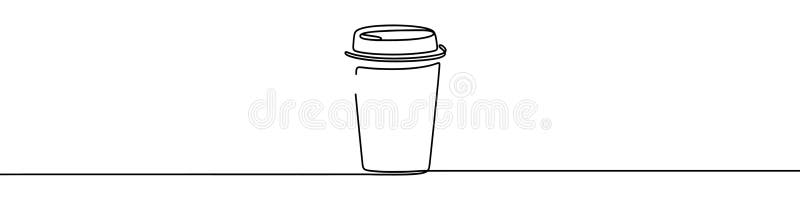 Continuous Line Drawing Representing a Coffee Cup. Stock Vector ...
