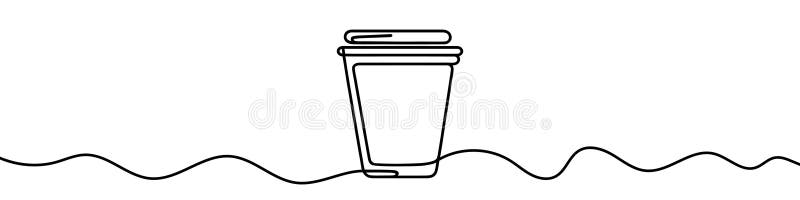 Continuous Line Drawing Representing a Coffee Cup. Stock Vector ...