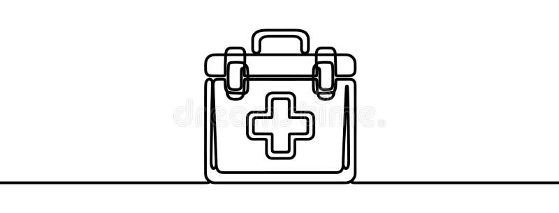 Continuous Line Drawing Representing a First Aid Kit Stock Illustration ...