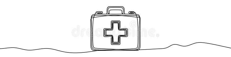 Continuous Line Drawing Representing a First Aid Kit Stock Vector ...