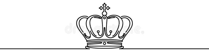 Continuous Line Drawing Representing a Royal Crown Stock Illustration ...