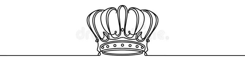 Continuous Line Drawing Representing a Royal Crown Stock Illustration ...