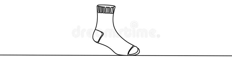 Continuous Line Drawing Representing a Sock on Invisible Foot Stock ...
