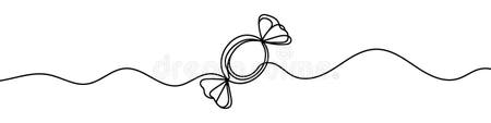 Continuous Line Drawing Representing a Wrapped Sweet Candy. Vector ...