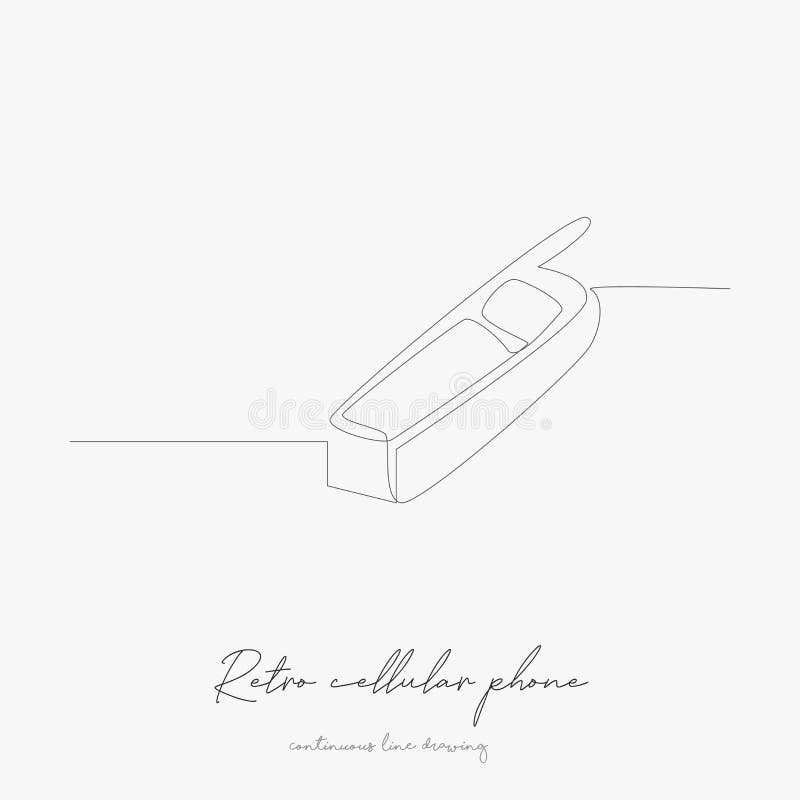 Continuous Line Drawing. Retro Cellular Phone. Simple Vector ...