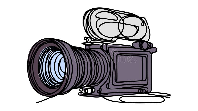 Continuous Line Drawing of Retro Old Classic Video Player. Stock ...