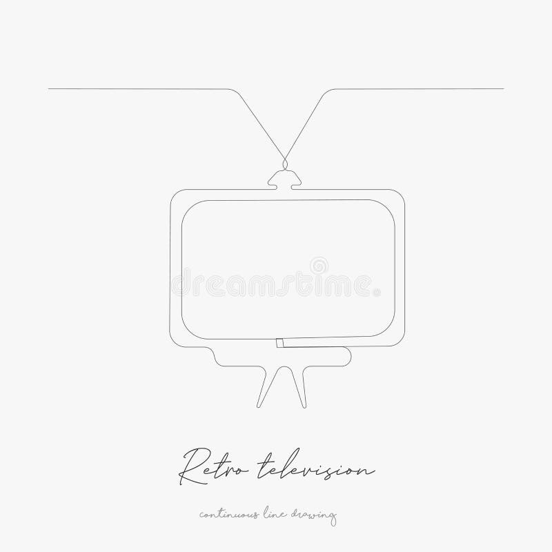 Continuous Line Drawing. Retro Television Set. Simple Vector ...