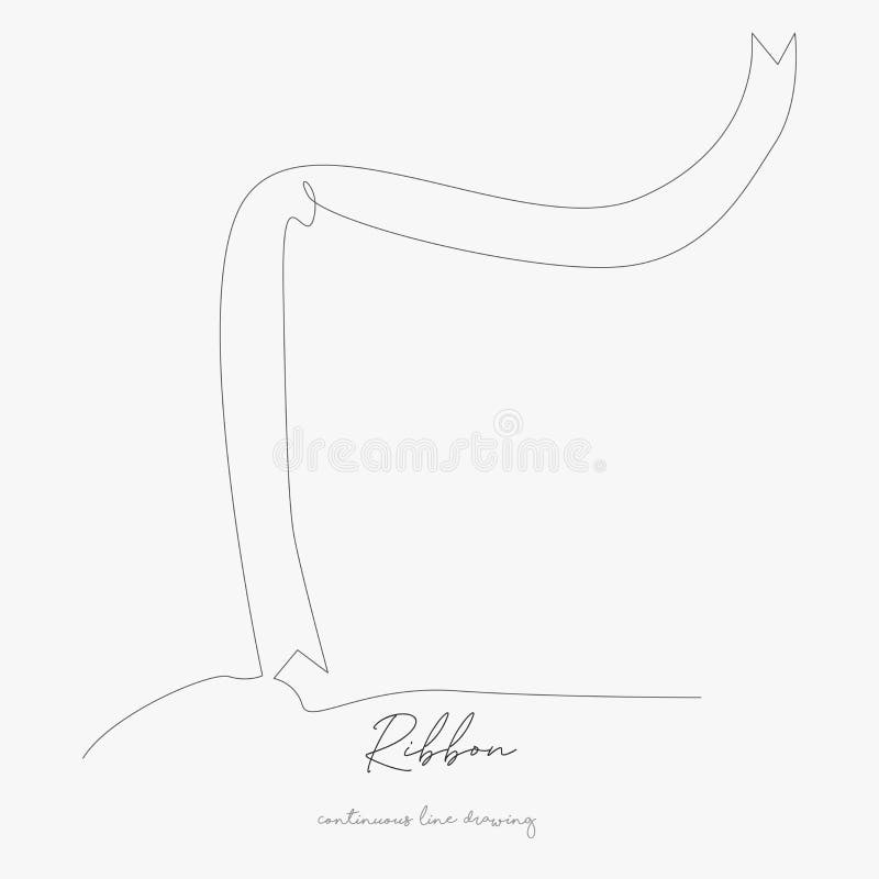 Continuous Line Drawing. Ribbon. Simple Vector Illustration. Ribbon ...