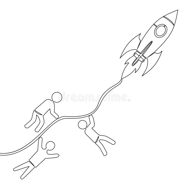 Single Line Drawing Rocket Stock Illustrations – 479 Single Line ...