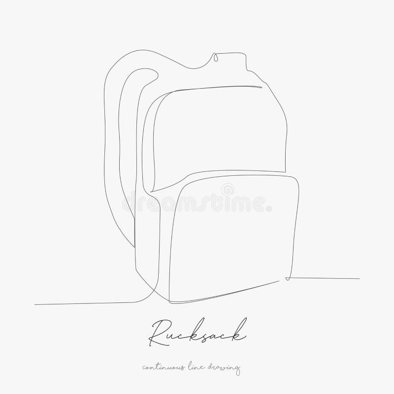 Continuous Line Drawing. Rucksack. Simple Vector Illustration. Rucksack ...