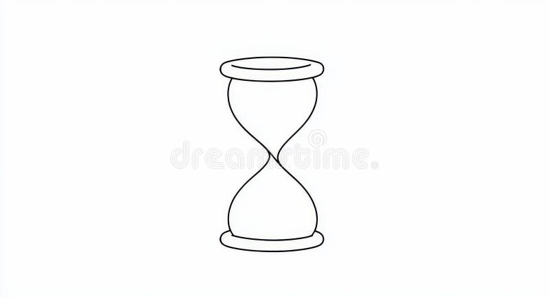 A Continuous Line Drawing of a Sand Hourglass. a Simple Linear Design ...