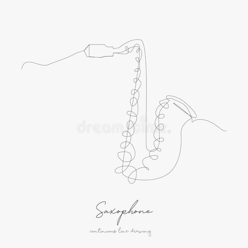 Continuous Line Drawing. Saxophone. Simple Vector Illustration ...