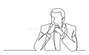 Man Thinking Man Continuous Line Drawing Stock Illustrations – 1,032 ...