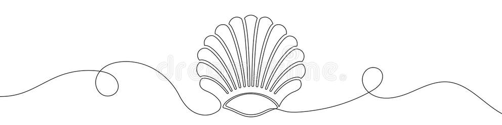 Shell Continuous Line Stock Illustrations – 409 Shell Continuous Line ...
