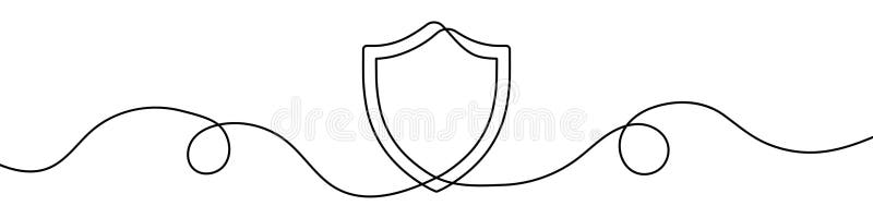 Continuous Line Drawing of Shield. One Line Drawing Background Stock ...