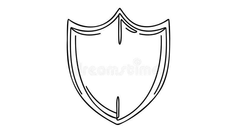 Continuous Line Drawing of Shield. One Line Drawing Background. Vector ...