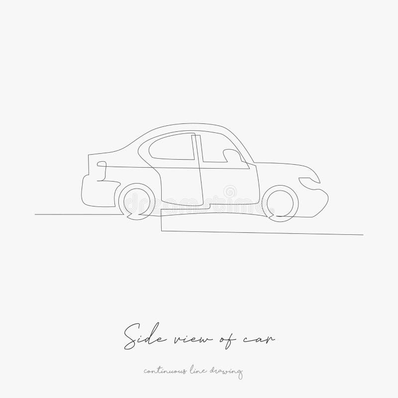Continuous Line Drawing. Side View of Car. Simple Vector Illustration ...