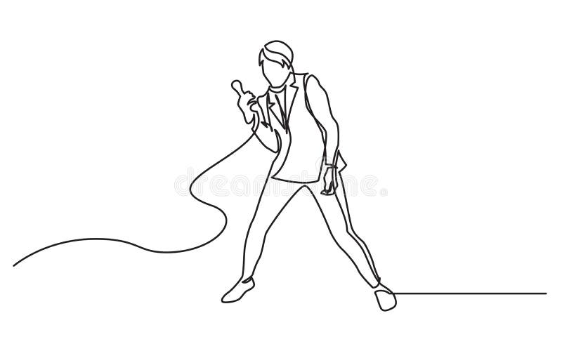 Drawing Singer Outline Stock Illustrations – 596 Drawing Singer Outline ...