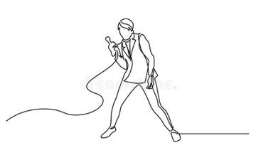 Continuous Line Drawing Singer Stock Illustrations – 232 Continuous ...