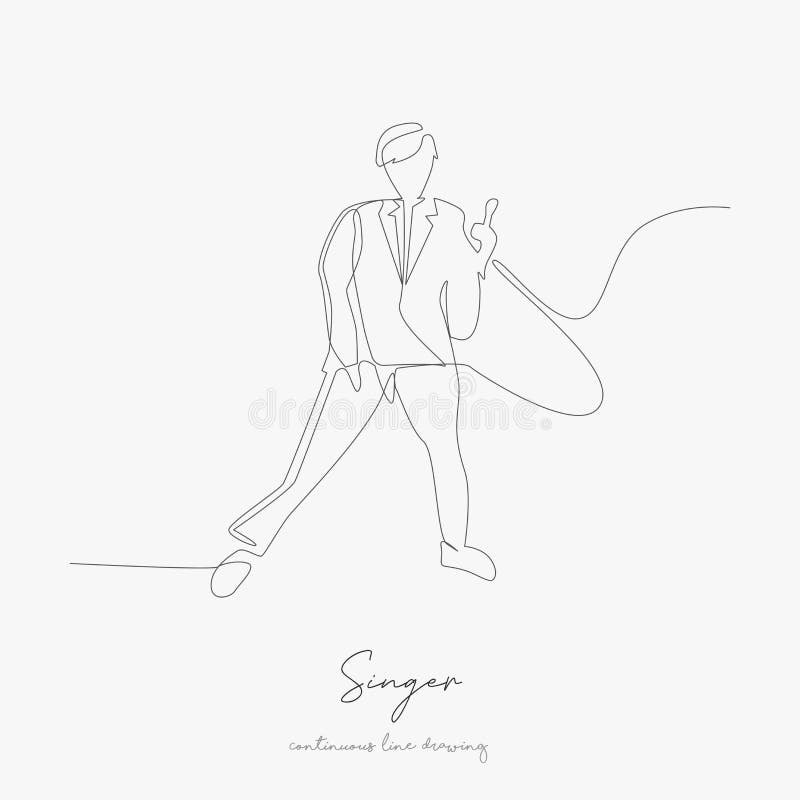 Continuous Line Drawing. Singer. Simple Vector Illustration. Singer ...