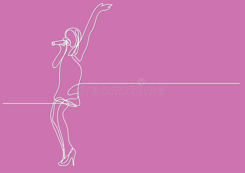 Continuous Line Drawing Singing Stock Illustrations – 114 Continuous ...