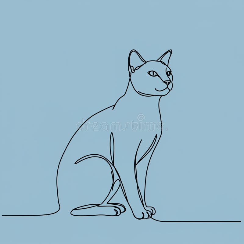 Continuous Line Drawing Cat Face Stock Illustrations – 616 Continuous ...