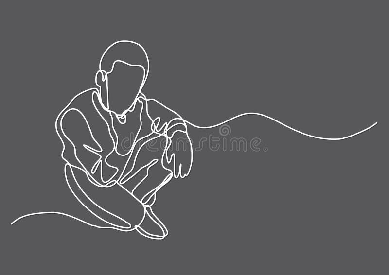 Man Sitting Resting Line Drawing Stock Illustrations – 58 Man Sitting ...