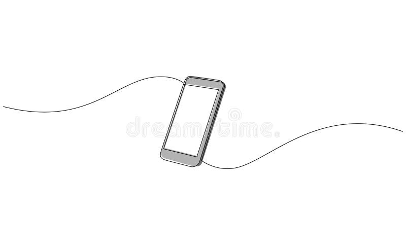 Continuous Line Drawing of Smartphone. Cell Phone Icon. Single Line ...