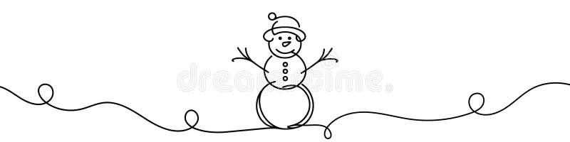 Continuous Line Drawing of Snowman. One Line Drawing of a Snowman Stock ... Continuous Line Drawing of Snowman. One Line Drawing of a Snowman Stock ...