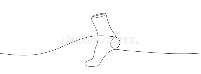 Continuous Line Drawing of Socks. One Line Drawing Background Stock ...