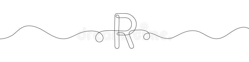 Continuous Line Drawing of South African Rand Currency Symbol Stock ...